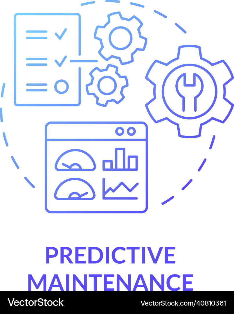 Predictive maintenance blue gradient concept icon Vector Image Predictive maintenance blue gradient concept icon Vector Image