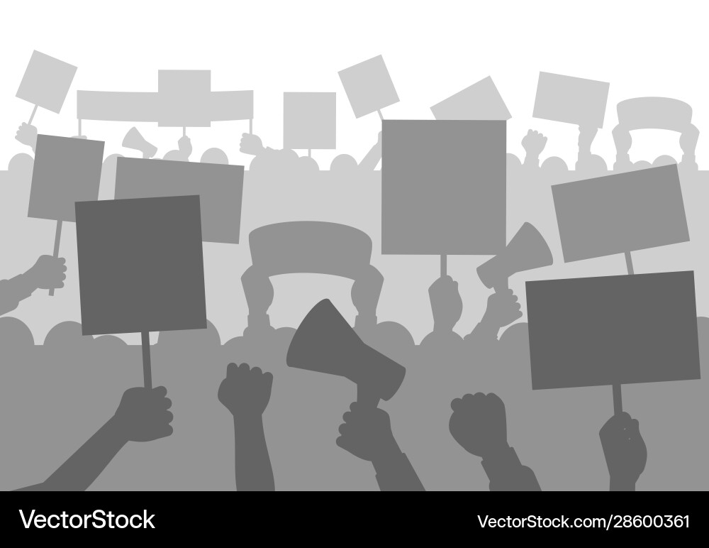Protesters people crowd silhouette protest Vector Image
