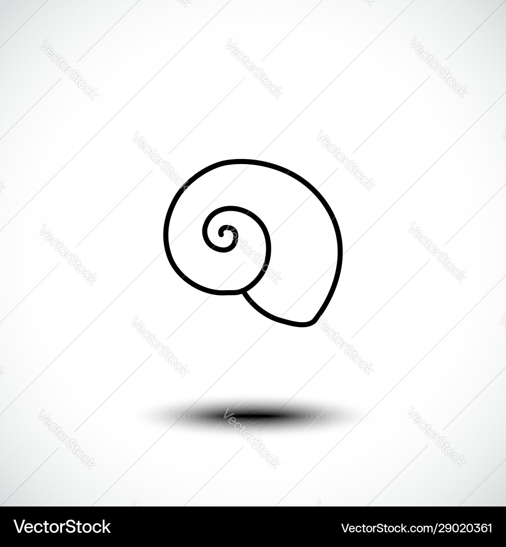 Sea shell line art icon Royalty Free Vector Image
