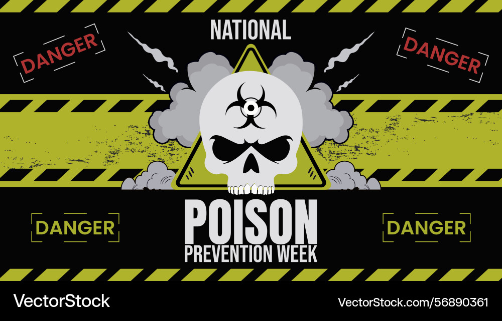 Stay safe aware national poison prevention Vector Image