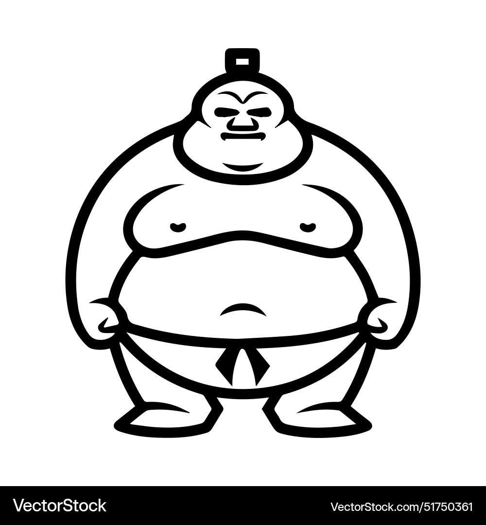 Sumo icon or modern line symbol art Royalty Free Vector