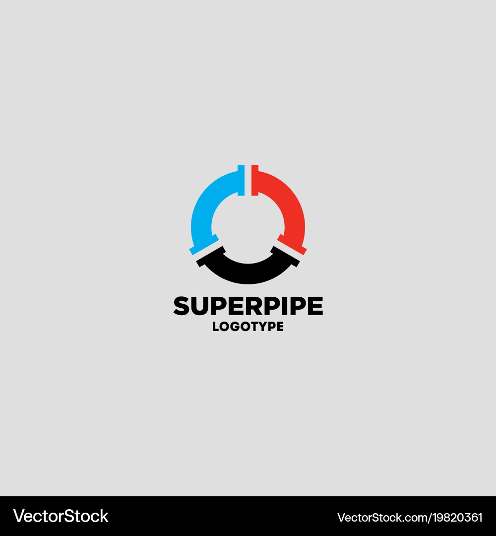 Three color pipes logo Royalty Free Vector Image