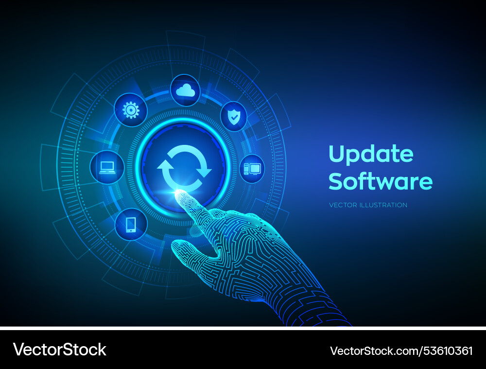 Update software upgrade software version concept Vector Image