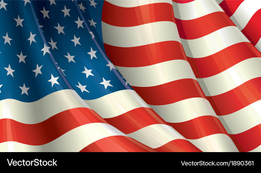 Waving American Flag Royalty Free Vector Image