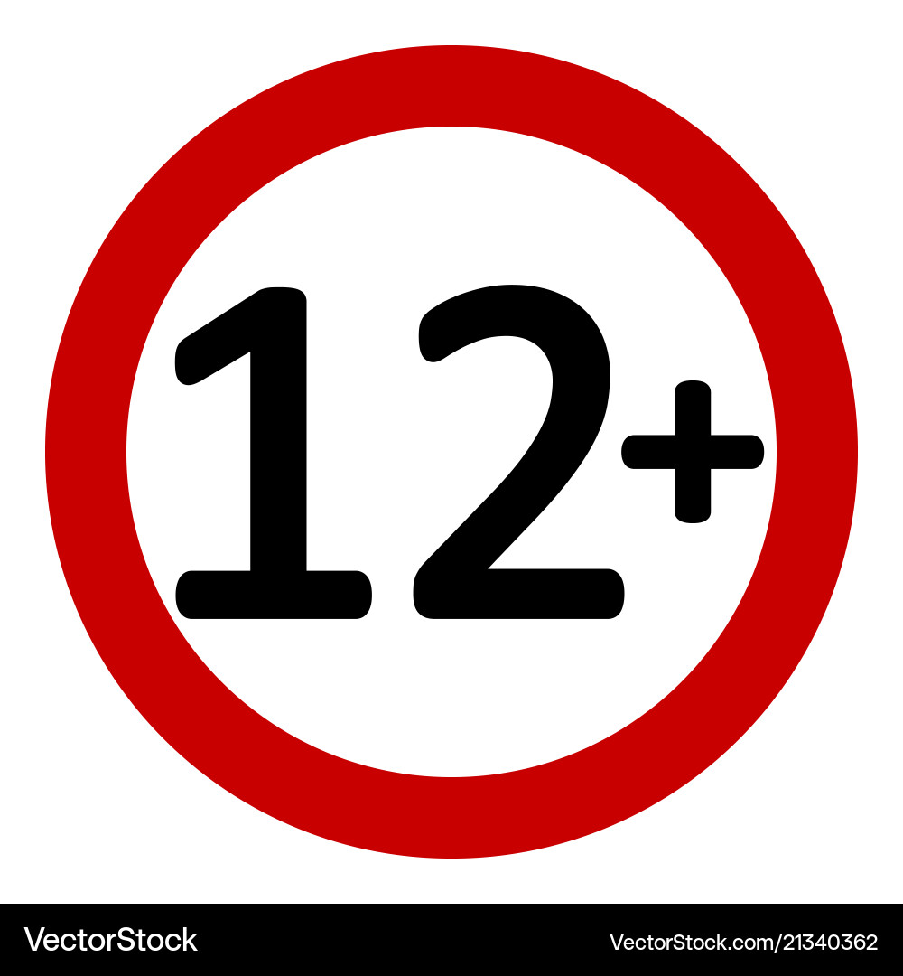 12 age restriction sign Royalty Free Vector Image