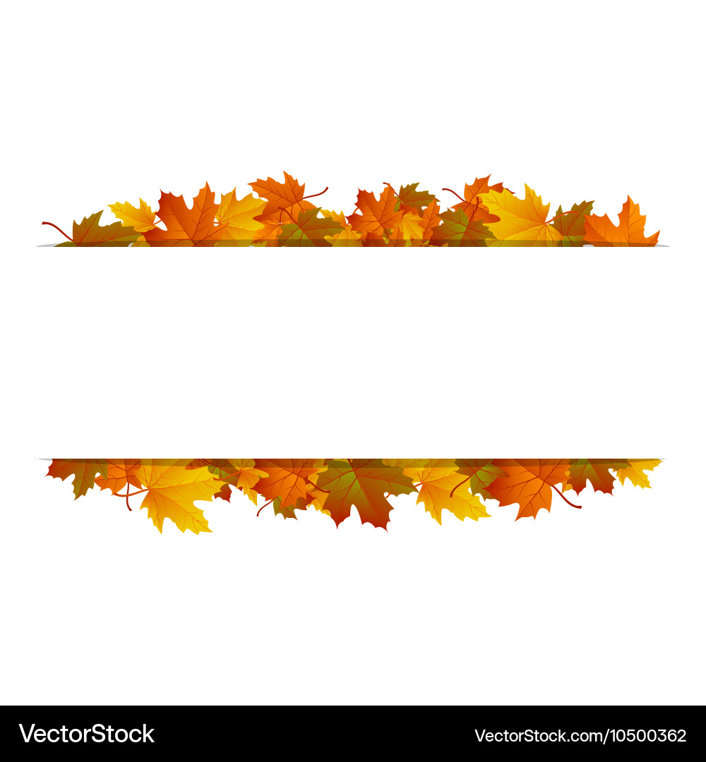 Autumn leaves around blank rectangle Royalty Free Vector
