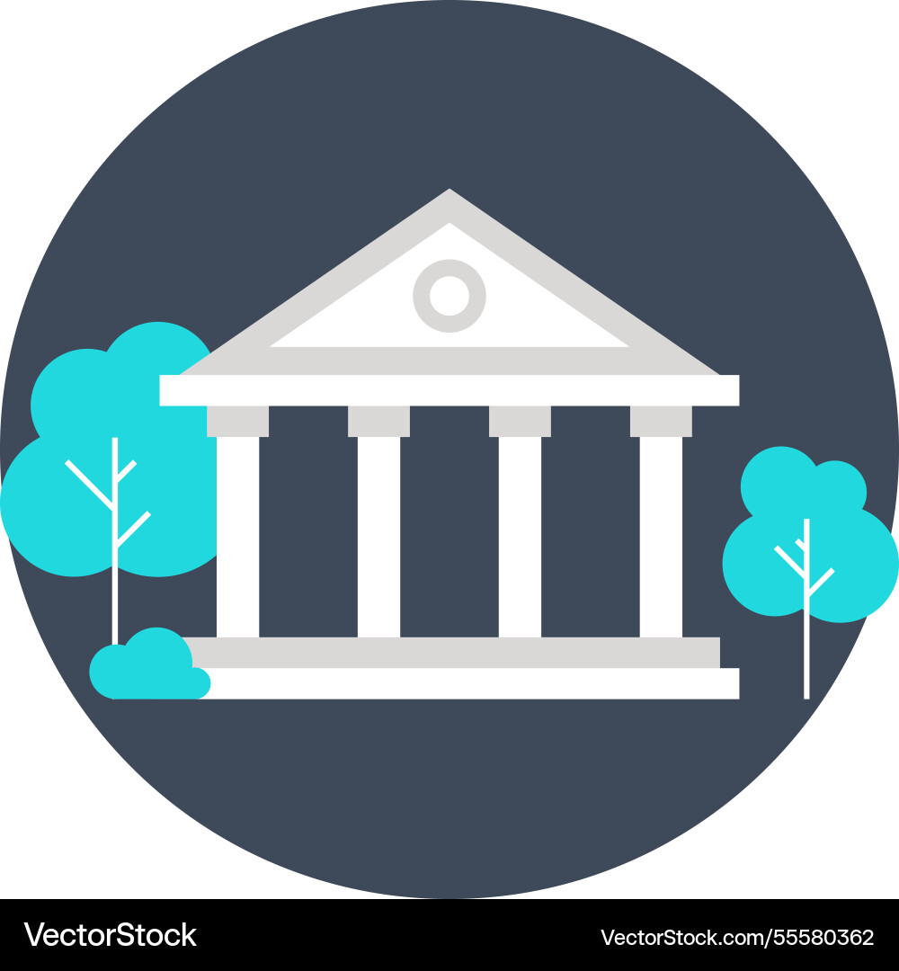Bank icon flat web icon Royalty Free Vector Image