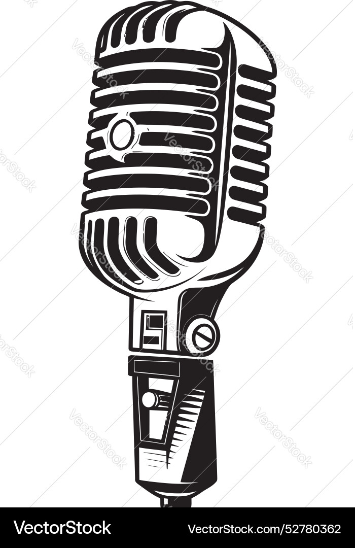 Classic cadence retro microphone emblem symbol Vector Image