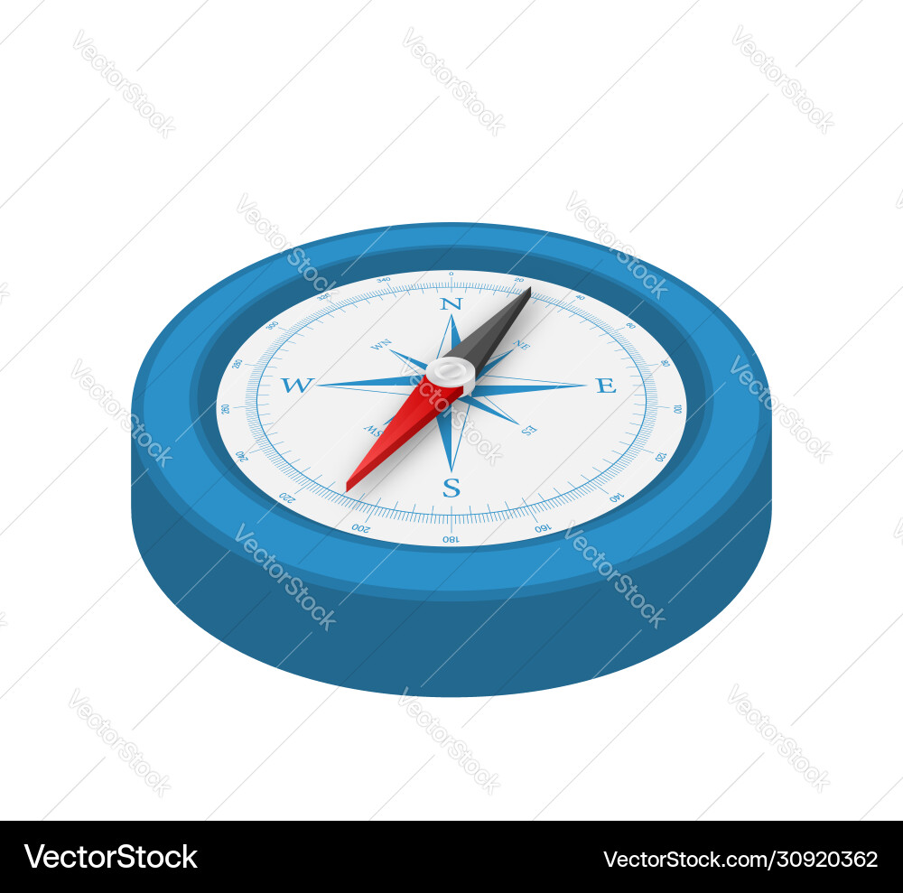 Compass on white background flat navigation Vector Image