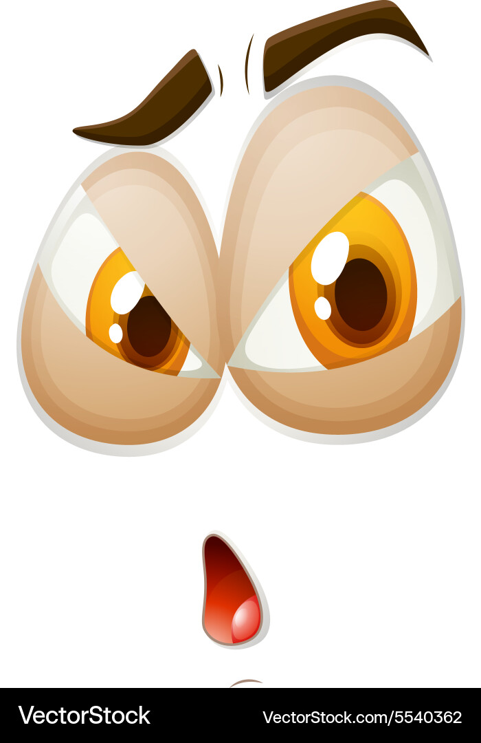 Curious expression on a face Royalty Free Vector Image