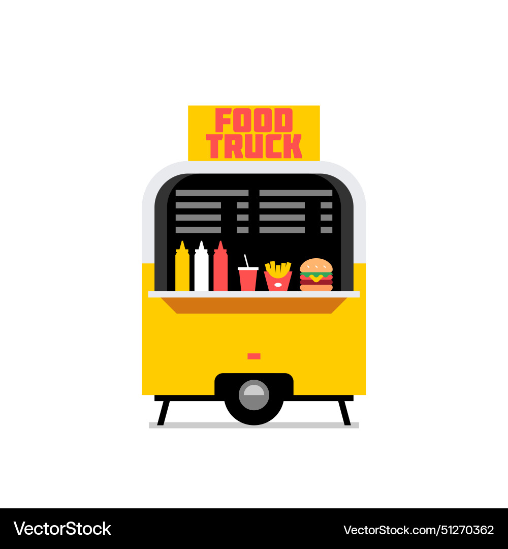 Food truck Royalty Free Vector Image - VectorStock