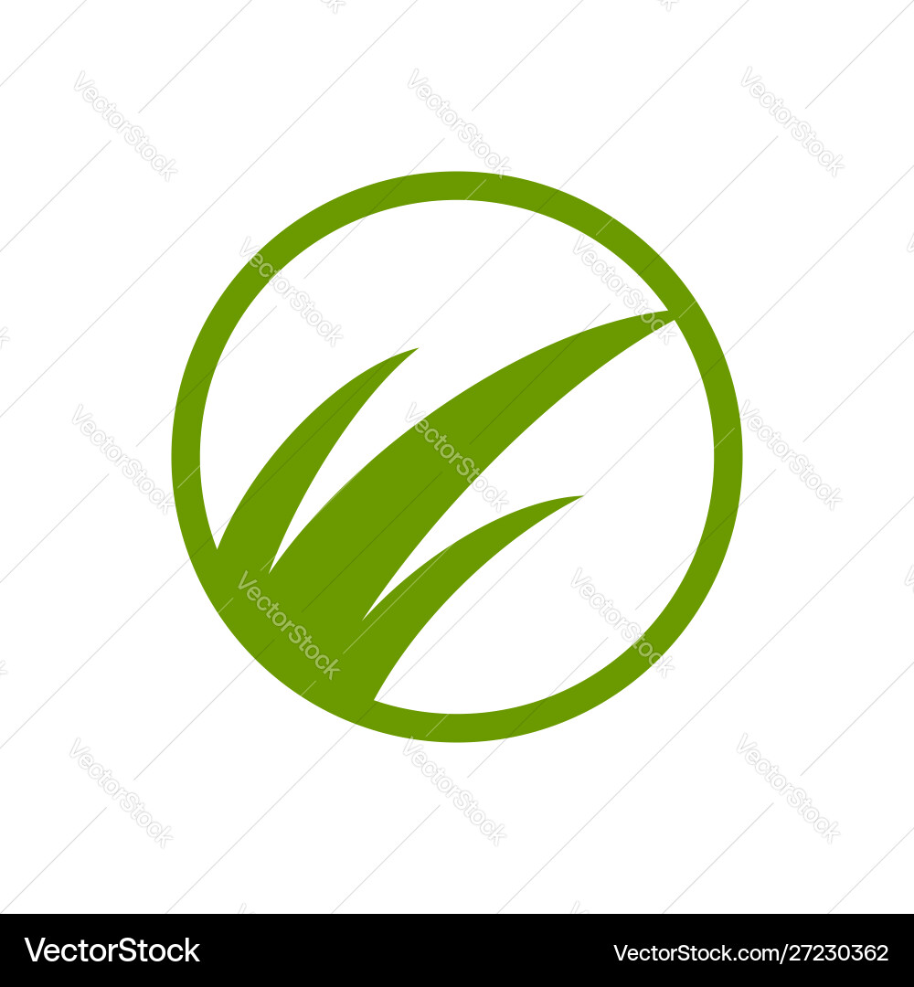 Green grass simple abstract symbol design Vector Image