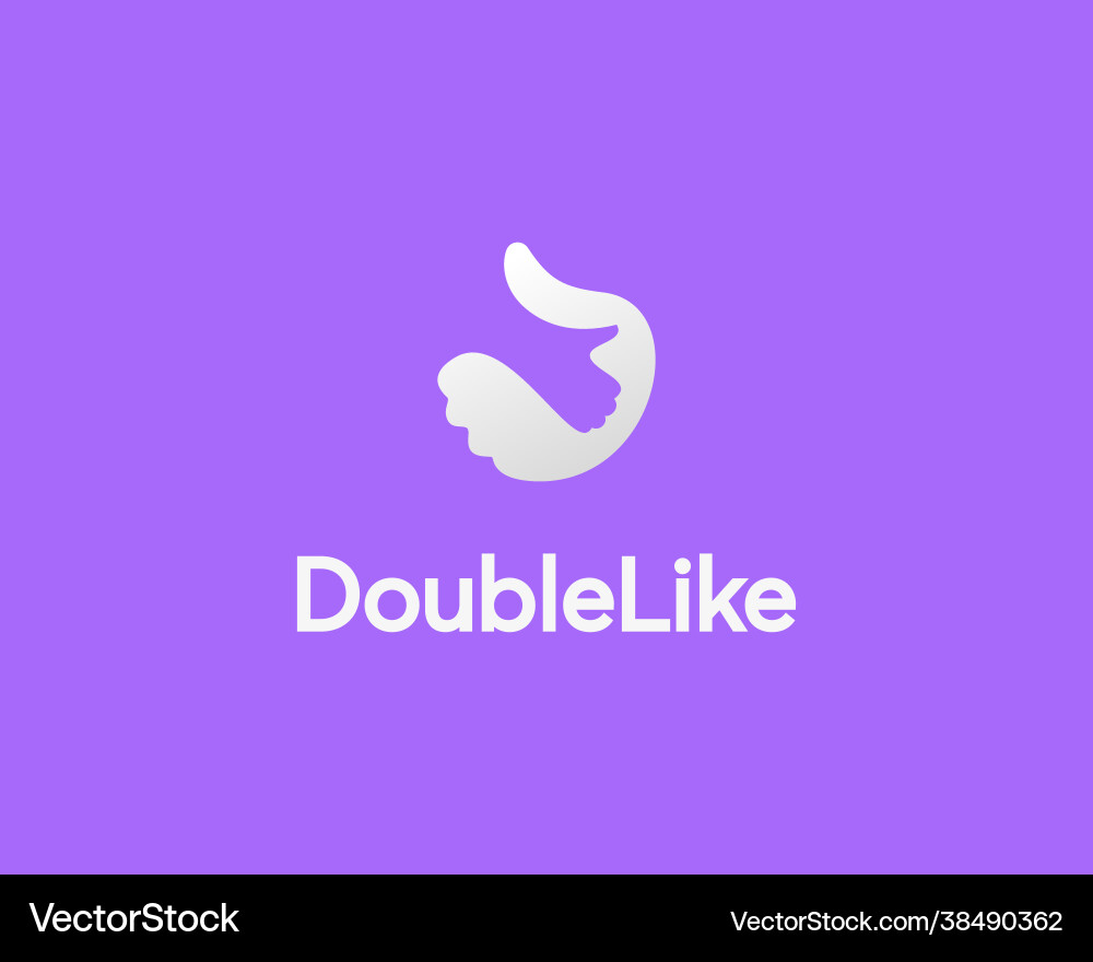 Hände doppelt wie Daumen Symbole Symbol-Logotyp Vektorbild