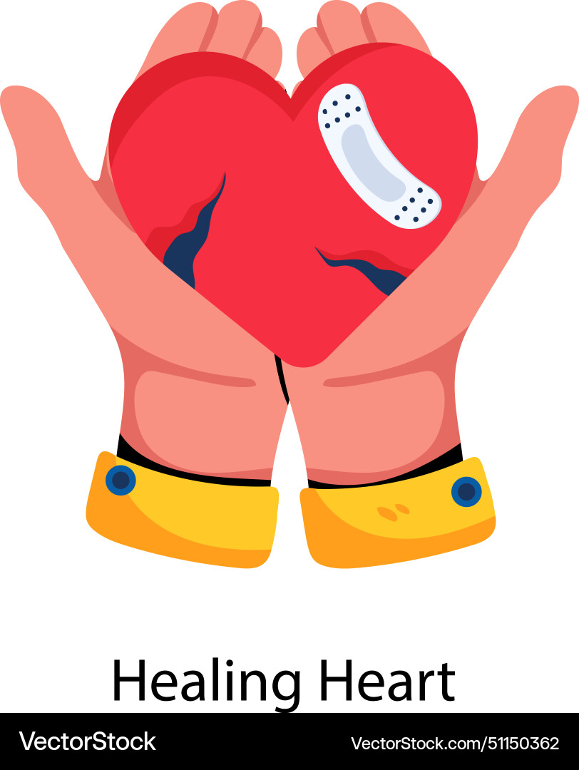 Healing heart Royalty Free Vector Image - VectorStock