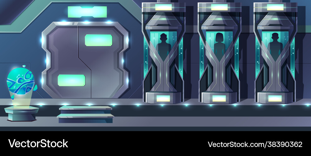 Human cloning laboratory cartoon concept Vector Image