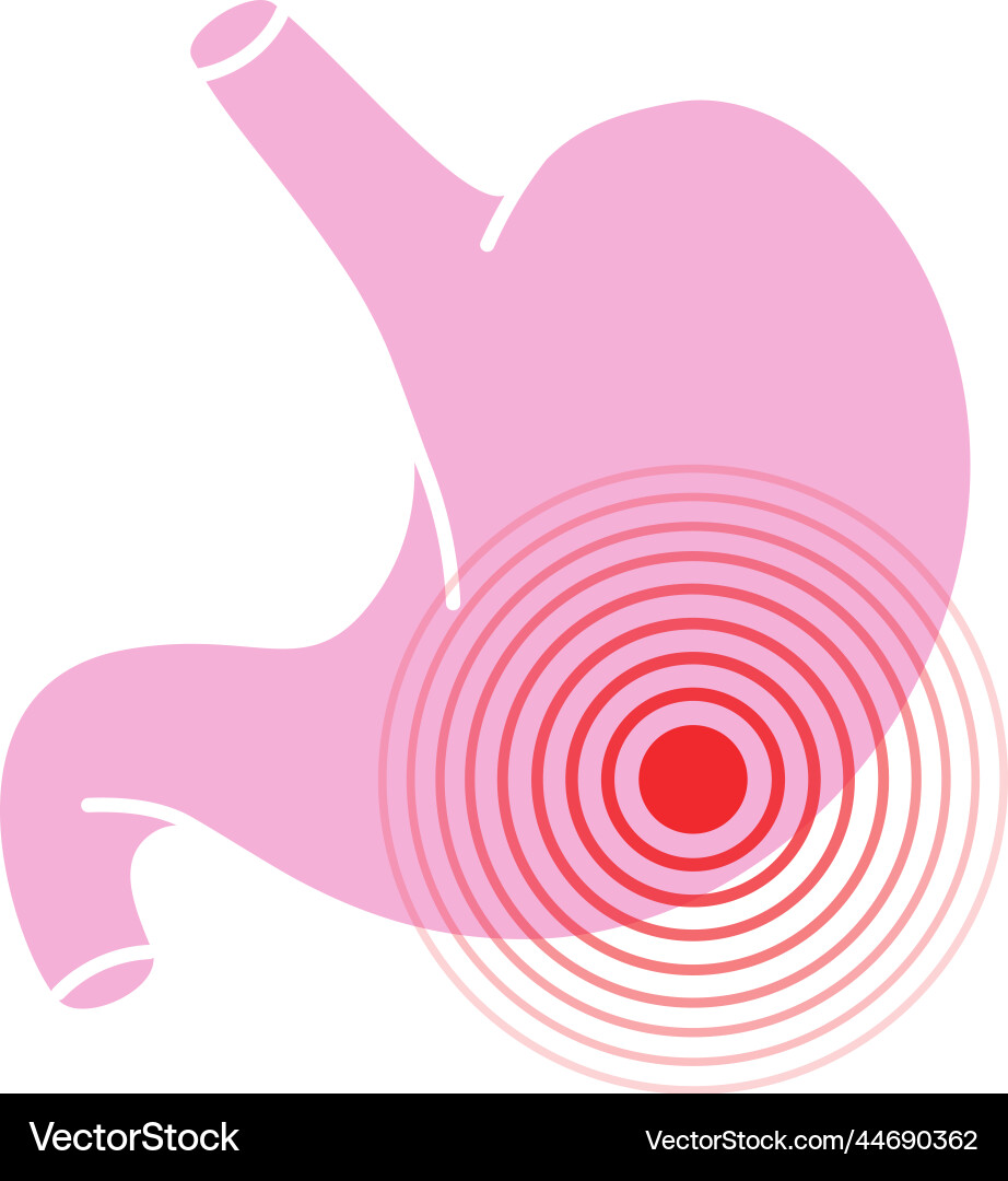 Human stomach pain symbol ache icon Royalty Free Vector