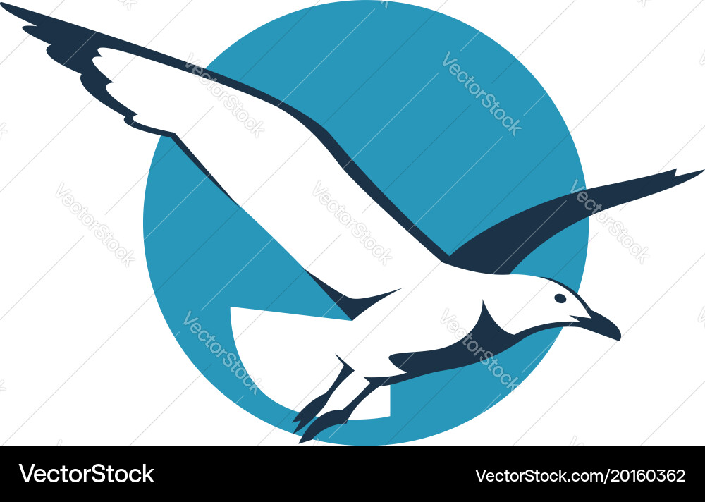 Icon with seagull Royalty Free Vector Image - VectorStock