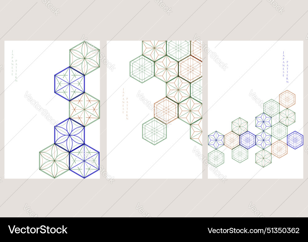 Japanese background with line art pattern Vector Image