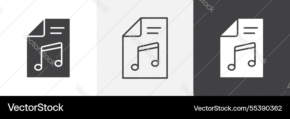 Music file icons graphics pack Royalty Free Vector Image