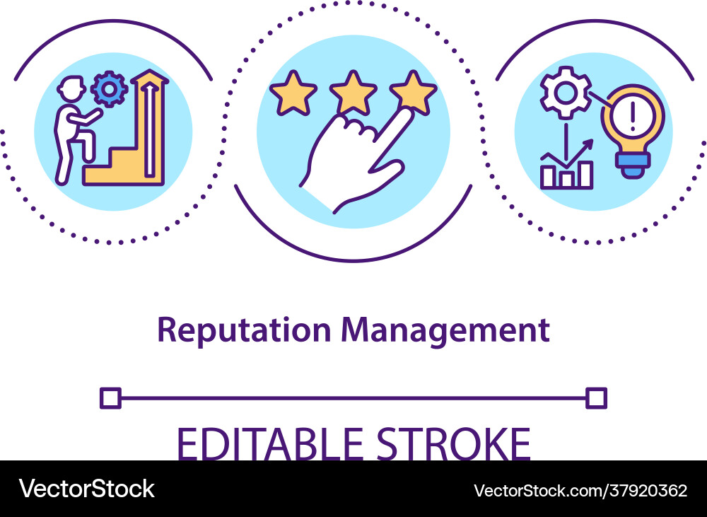 Reputation management concept icon Royalty Free Vector Image