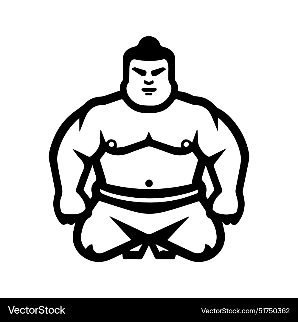Sumo icon or modern line symbol art Royalty Free Vector