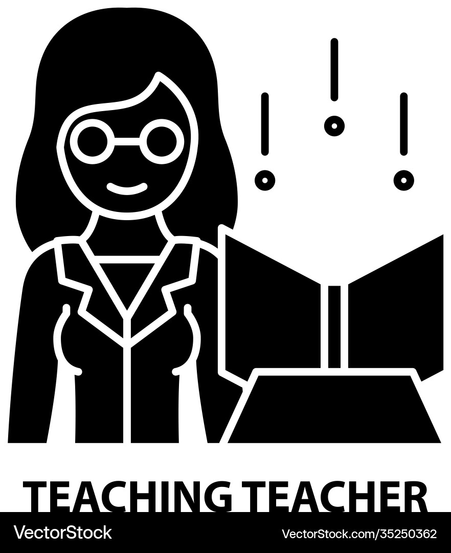 Teaching teacher icon black sign Royalty Free Vector Image
