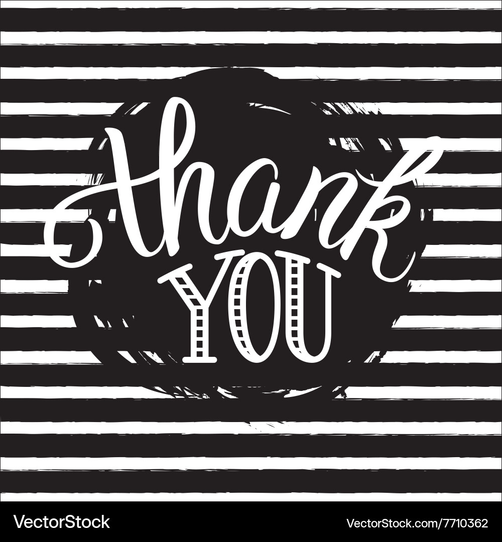 Thank you hand lettering Royalty Free Vector Image