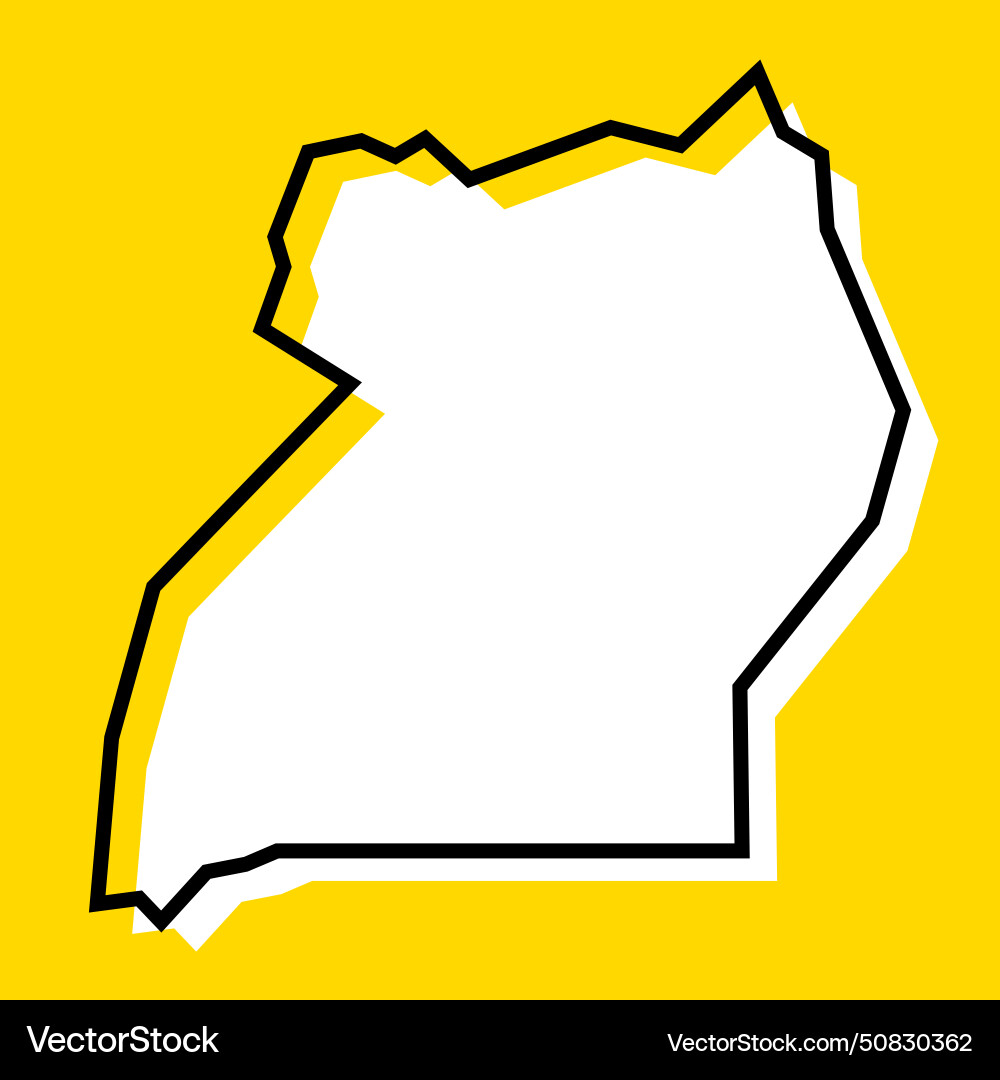 Uganda simplified map Royalty Free Vector Image