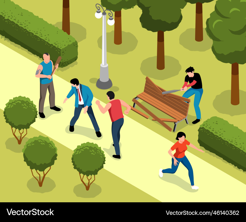 Vandals isometric Royalty Free Vector Image - VectorStock