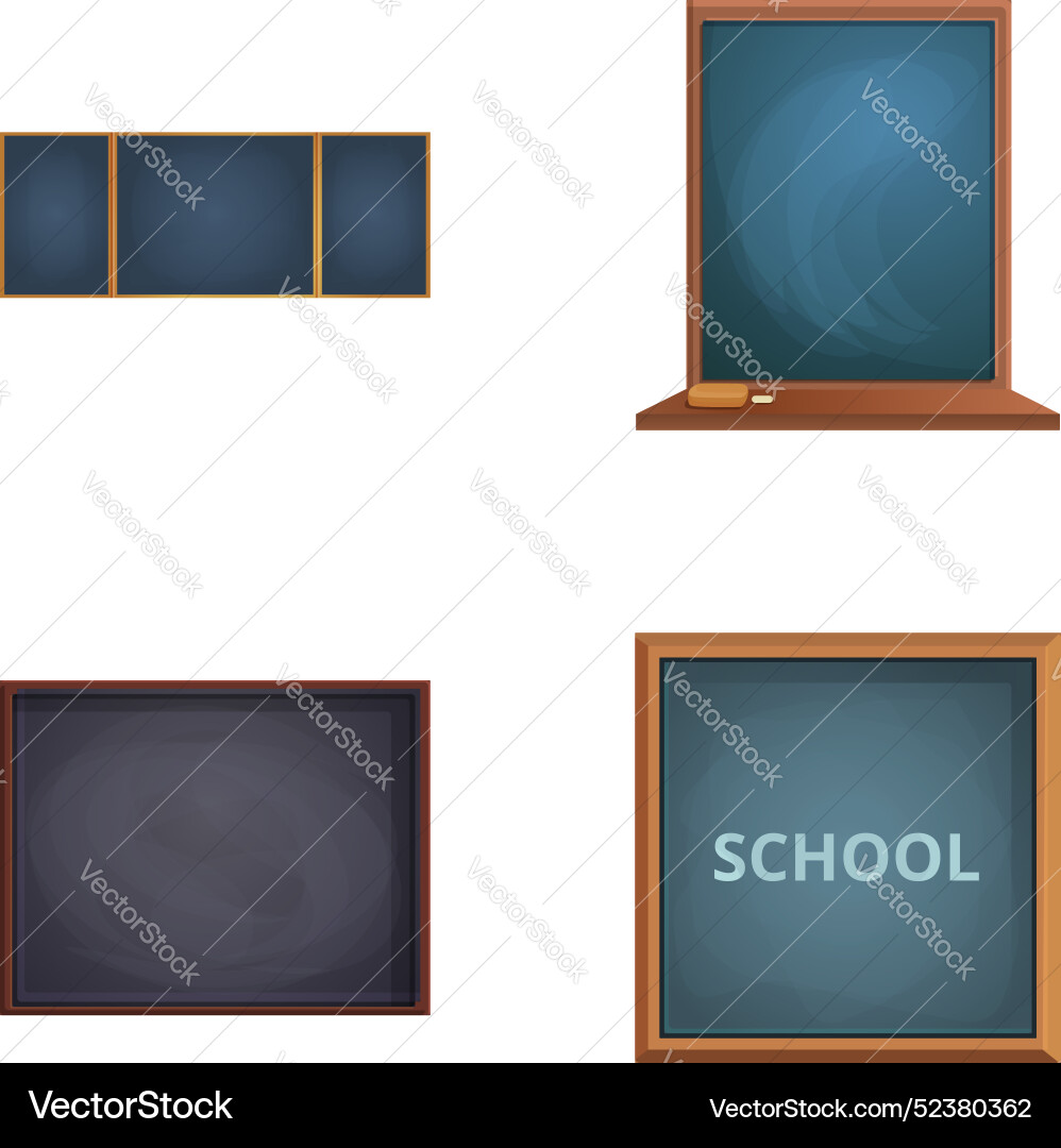 Various board icons set cartoon black Royalty Free Vector