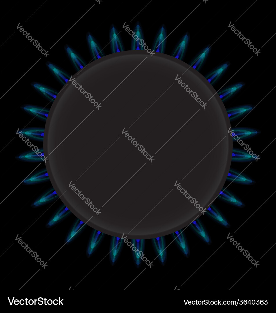 Burning gas ring stove Royalty Free Vector Image