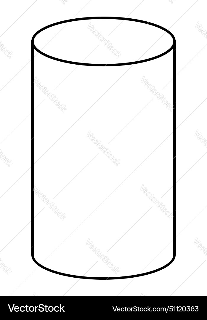 Circular right cylinder shape black and white Vector Image