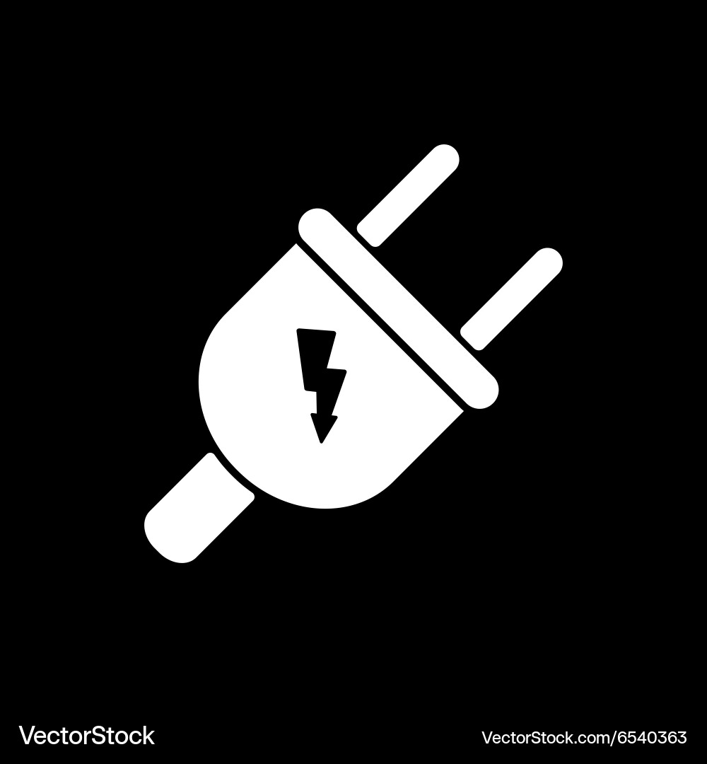 Electric plug icon symbol flat Royalty Free Vector Image