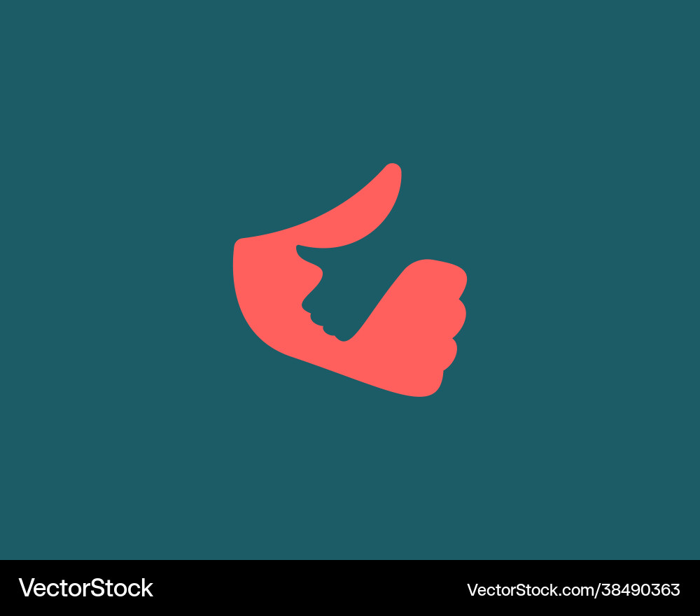 Hands double like thumbs up symbols icon logotype Vector Image