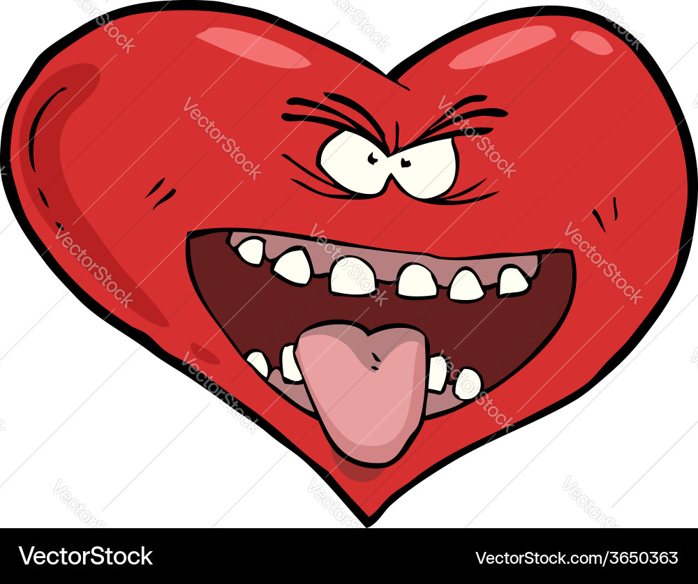 Heart with an open mouth Royalty Free Vector Image