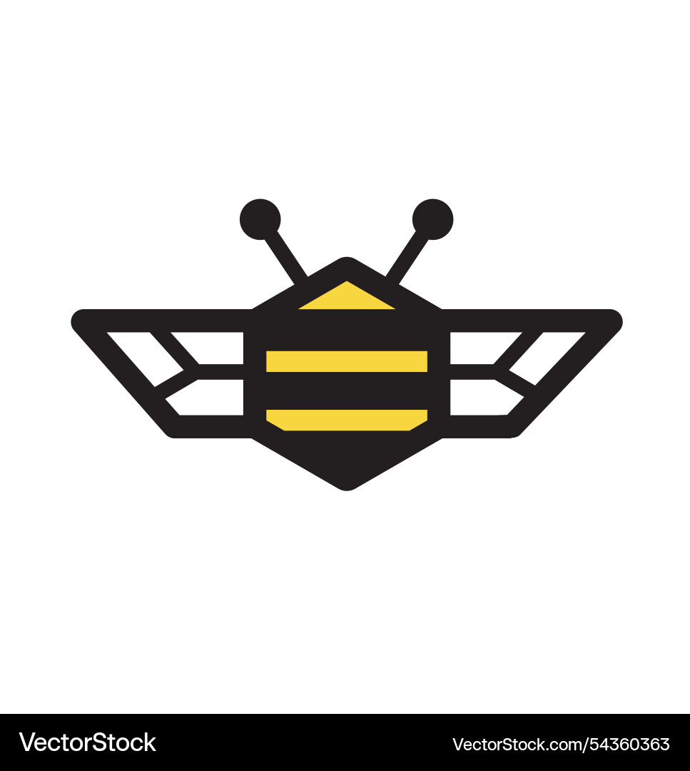 Honeybee logo insect design symbol icon Royalty Free Vector