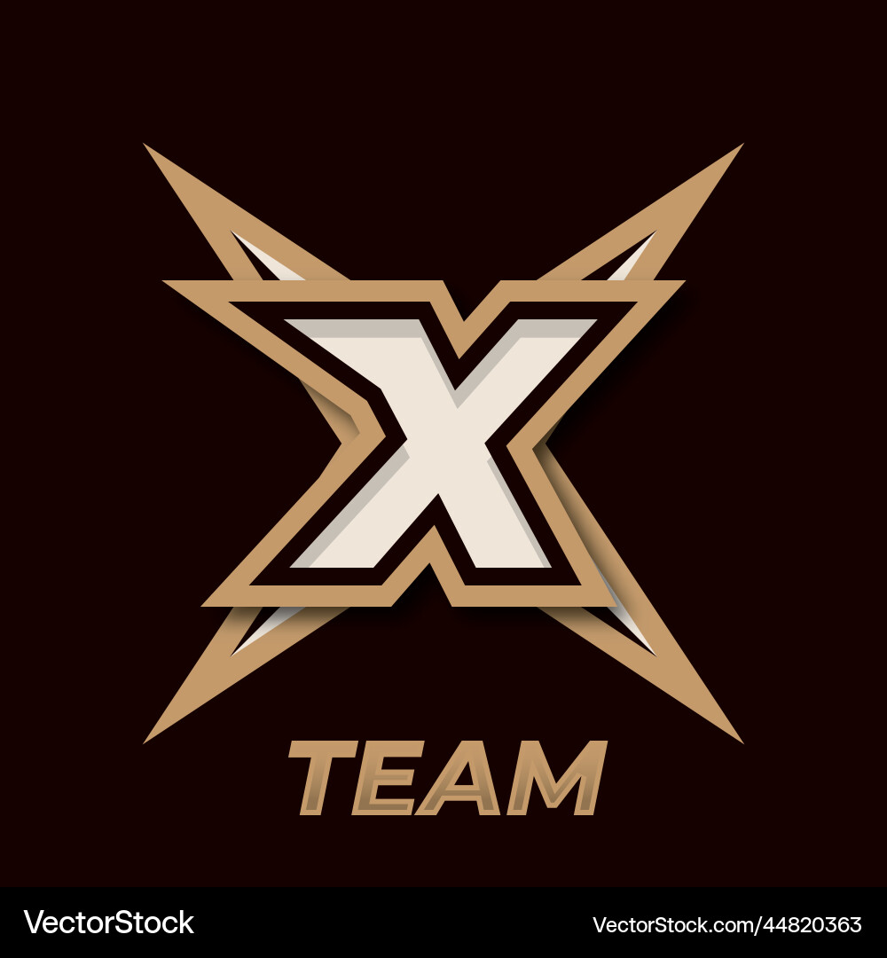 Initial x simple esport logo design element gamer Vector Image