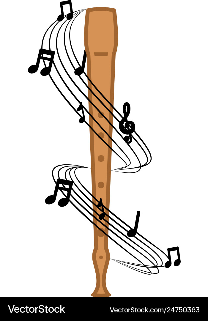 Isolated flute image Royalty Free Vector Image
