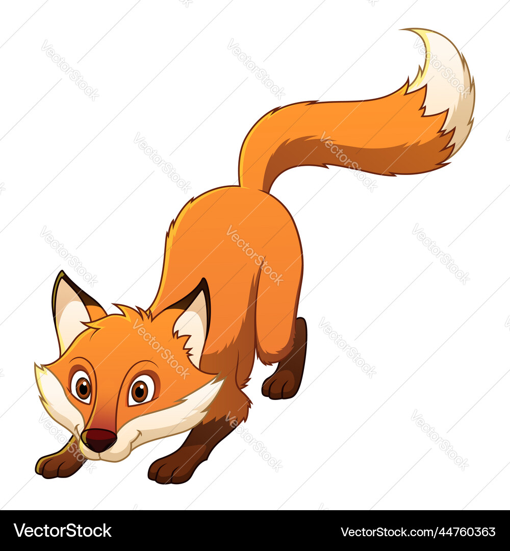 Little red fox cartoon animal Royalty Free Vector Image