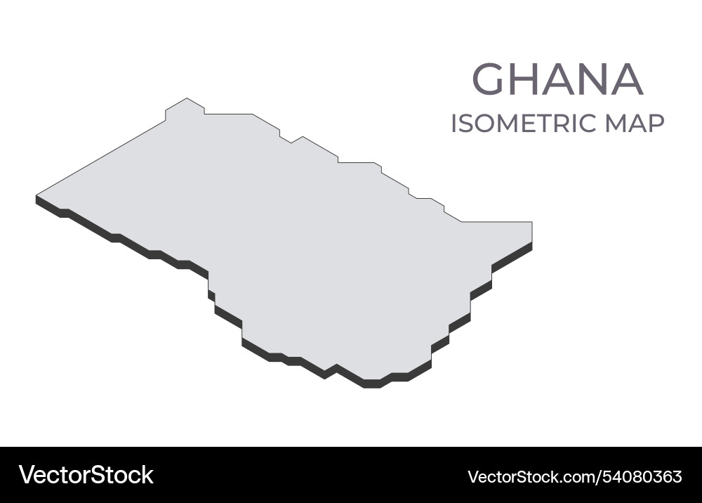 Map of the ghana in simple isometric form Vector Image