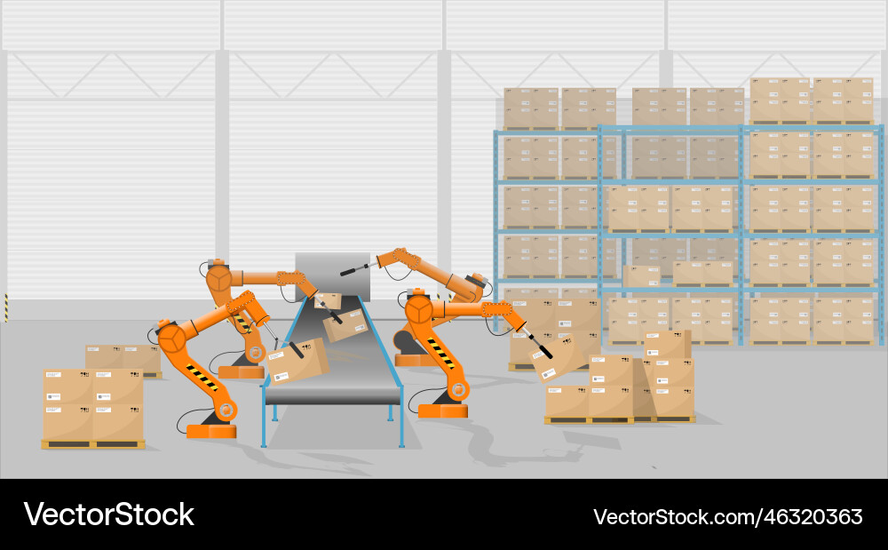 Modern automated warehouse logistics center Vector Image