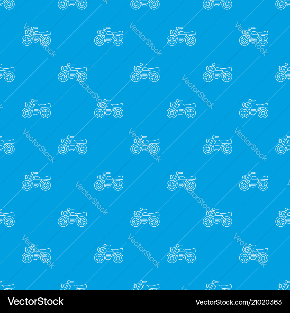 Motorcycle pattern seamless blue Royalty Free Vector Image
