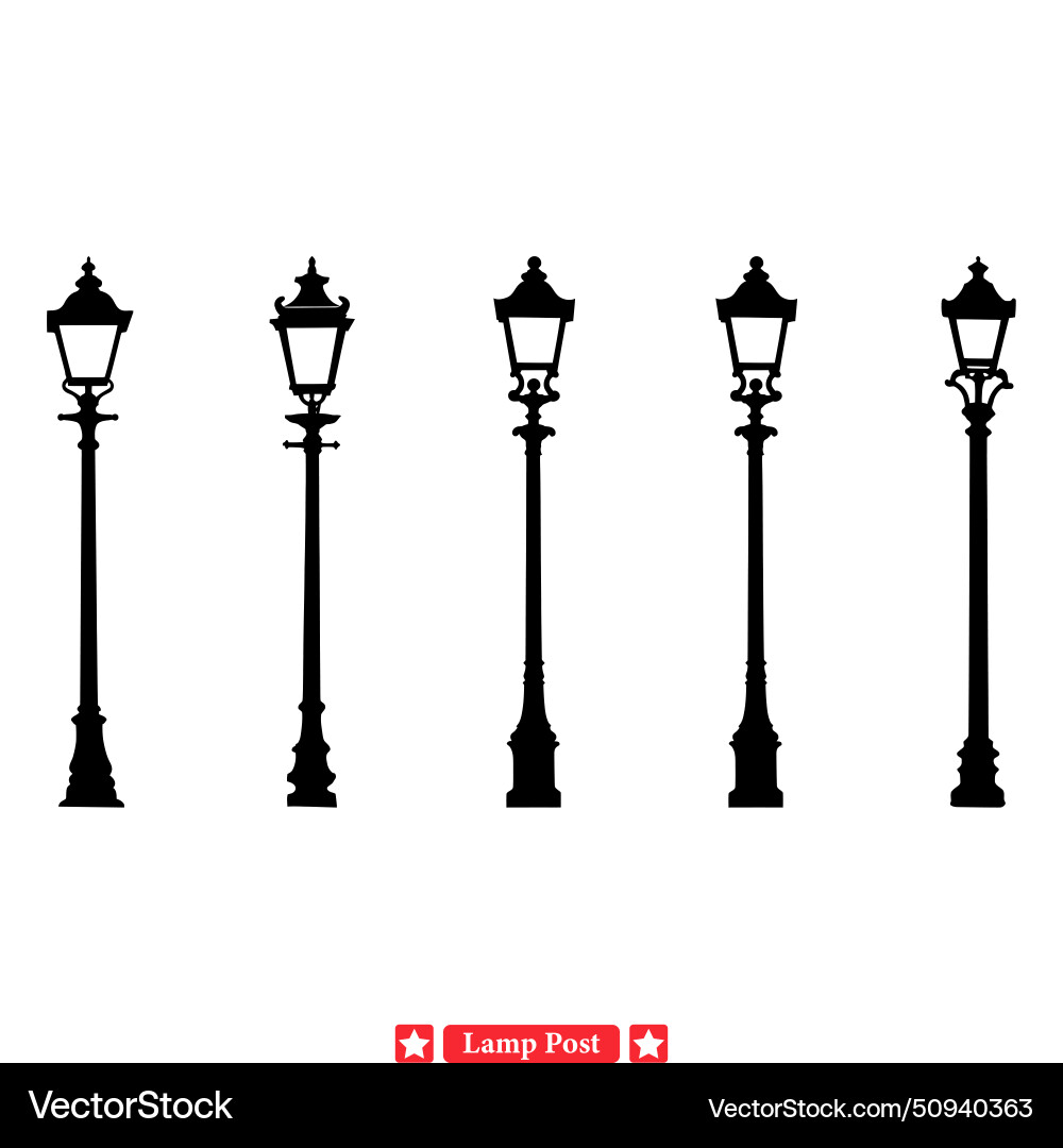 Ornamental street lanterns decorative lamp post Vector Image