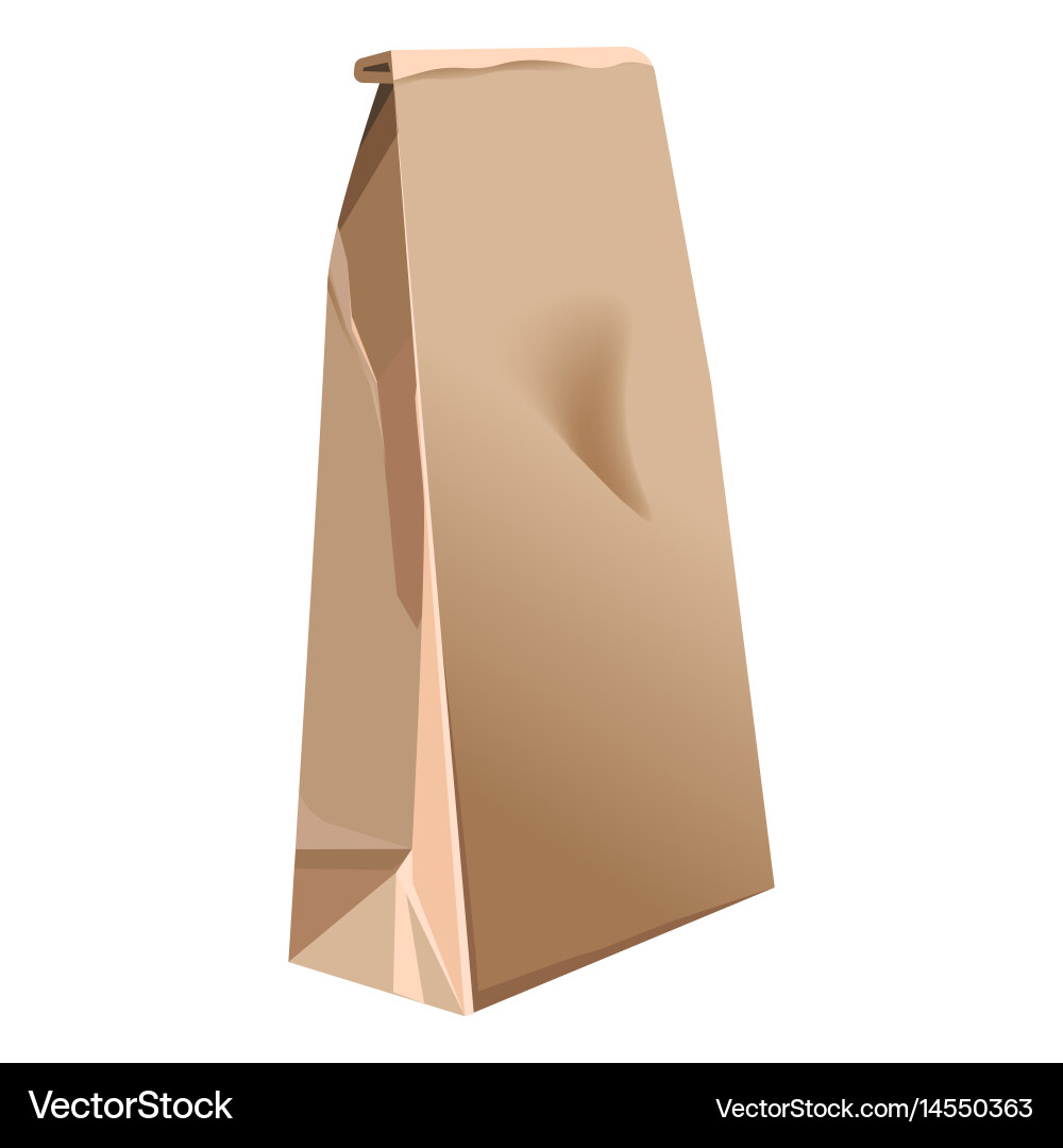 Paper brown bag 3d realistic isolated icon Vector Image