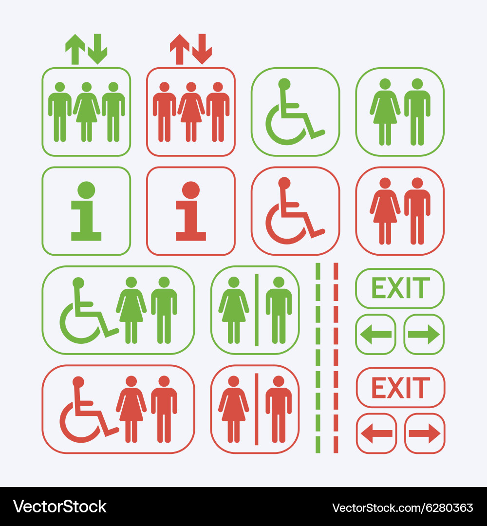 Public Access Icons: Man & Woman Royalty Free Vector