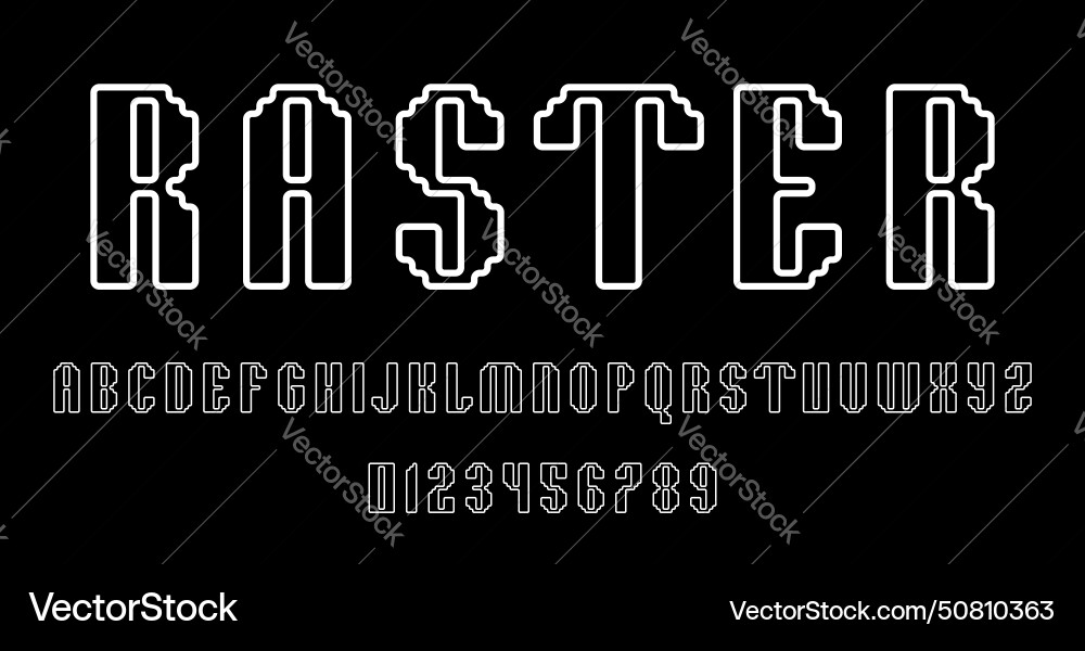 Set of alphabets font letters and numbers Vector Image