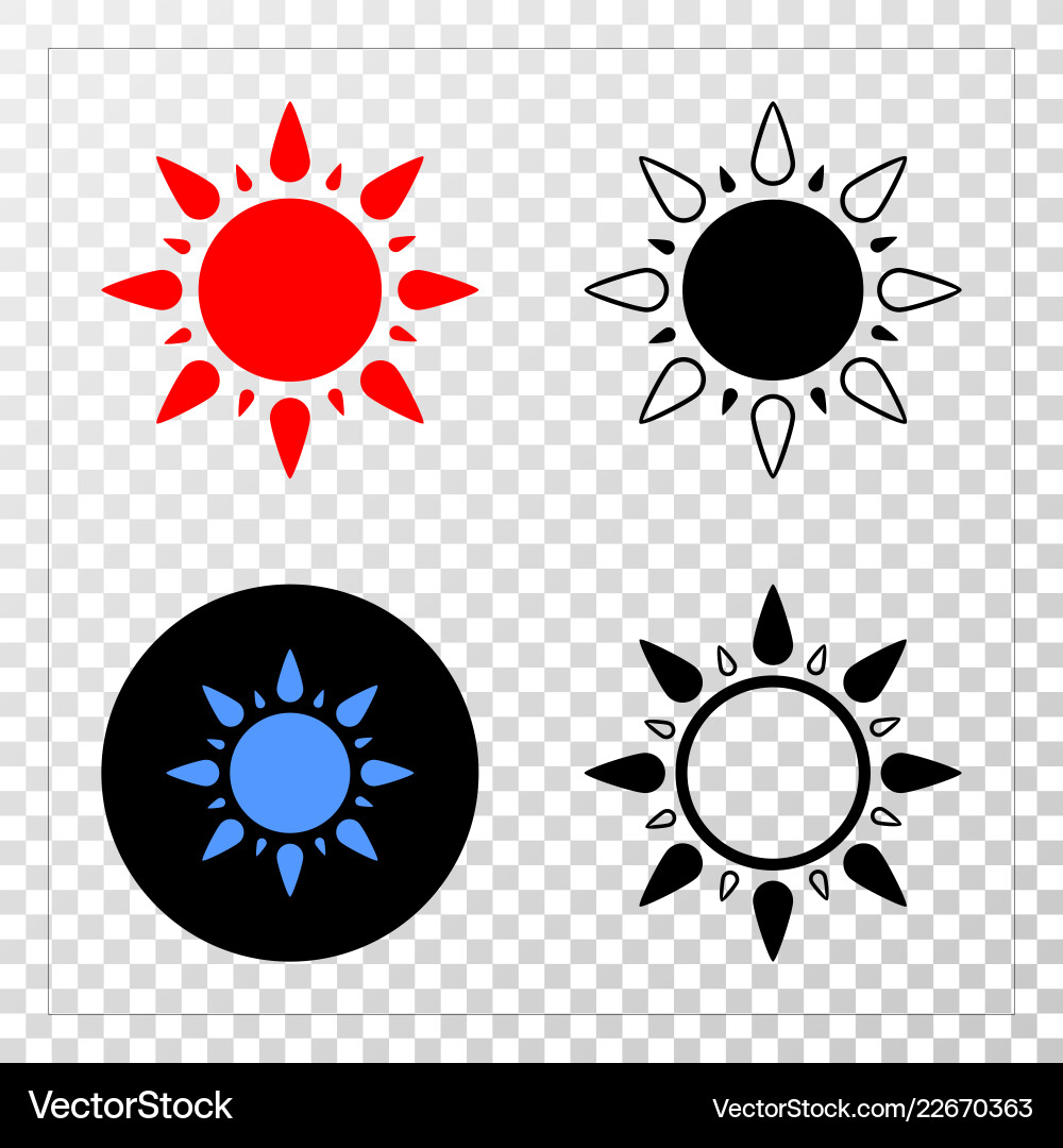 Sun eps icon with contour version Royalty Free Vector Image