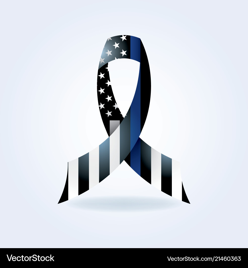 Thin Blue Line Support Flag Royalty Free Vector Image