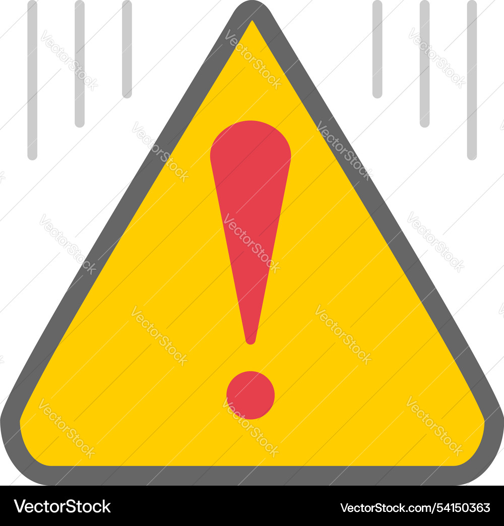 Warning flat icon design Royalty Free Vector Image