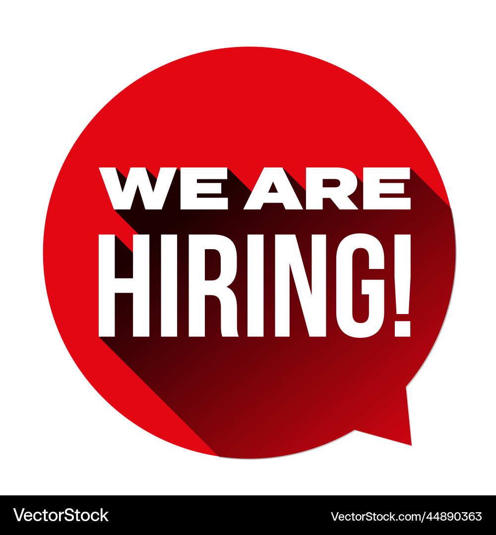 We are hiring sign banner Royalty Free Vector Image